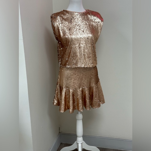 Dresses | Beautiful Two Piece Rose Gold Sequence Set Pieces Were Bought ...